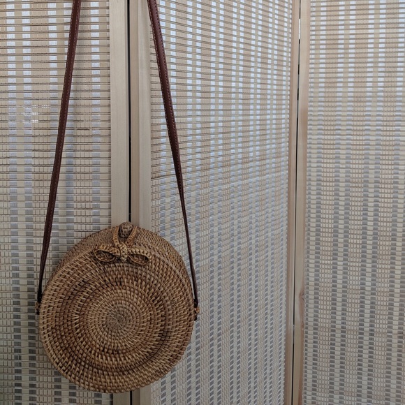 Bags | New Rattan Round Crossbody Bag | Poshmark